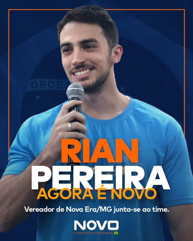 Rian Pereira se junta ao time do NOVO - Partido Novo